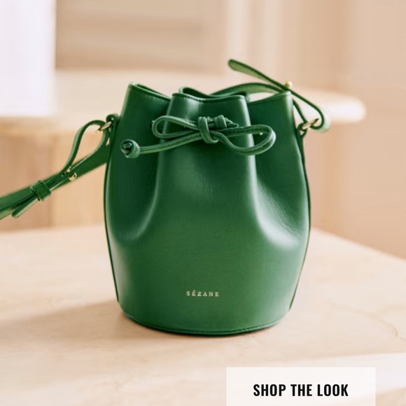 Sezane | Bags | Sezane Farrow Micro Bag Green Leather Bucket | Poshmark